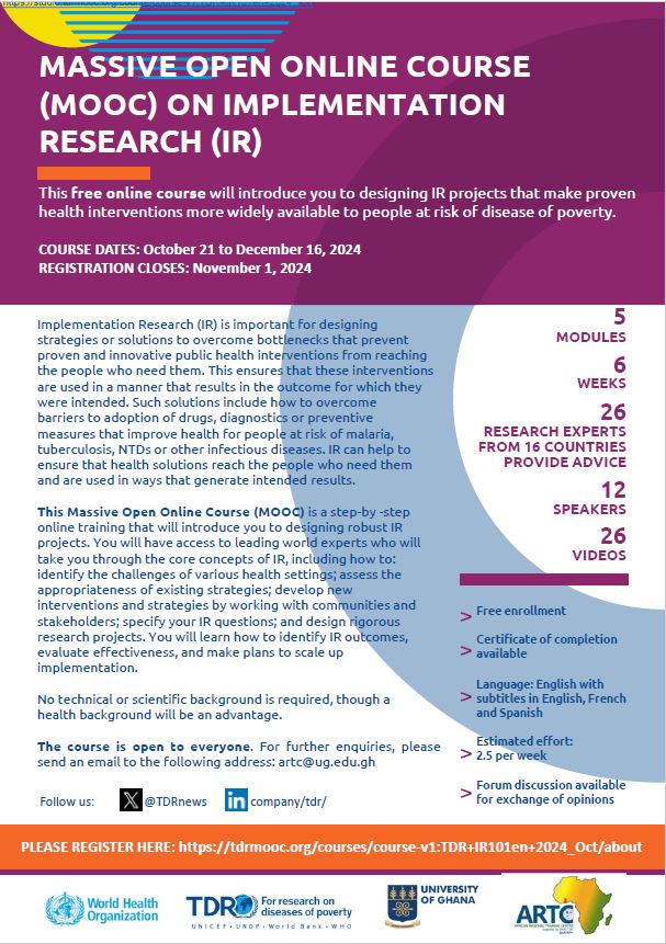 Massive open online course (MOOC) on implementation research